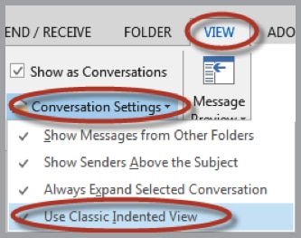 Working with Outlook Conversation View - Attorney at Work