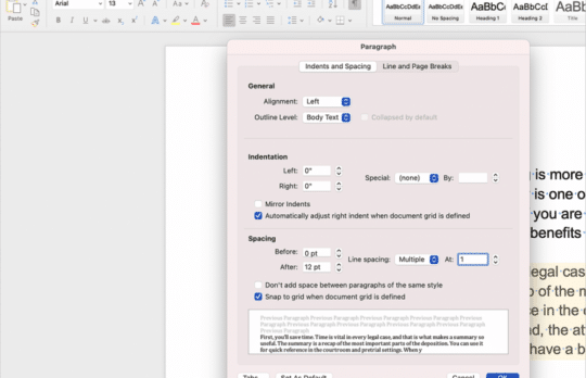 Multilevel Paragraph Numbering in Word for Mac for Legal Pros