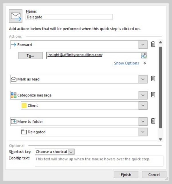 Using Outlook Quick Steps to Process Email Faster